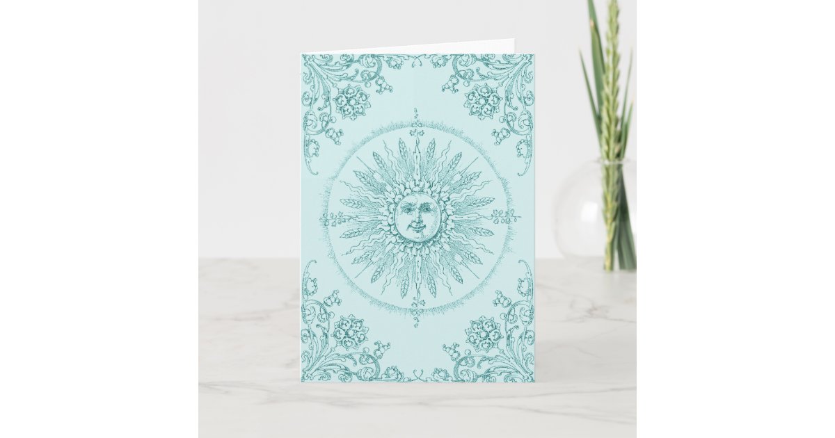 Sun and the Moon Folded Greeting Card | Zazzle