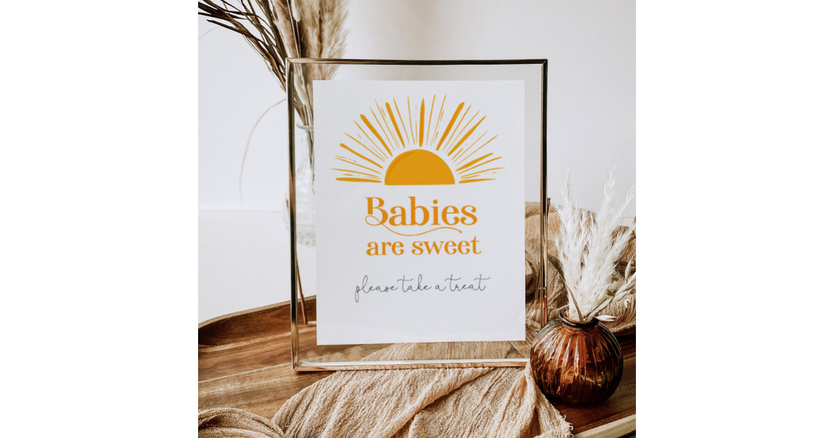 Sun babies are sweet baby shower poster | Zazzle