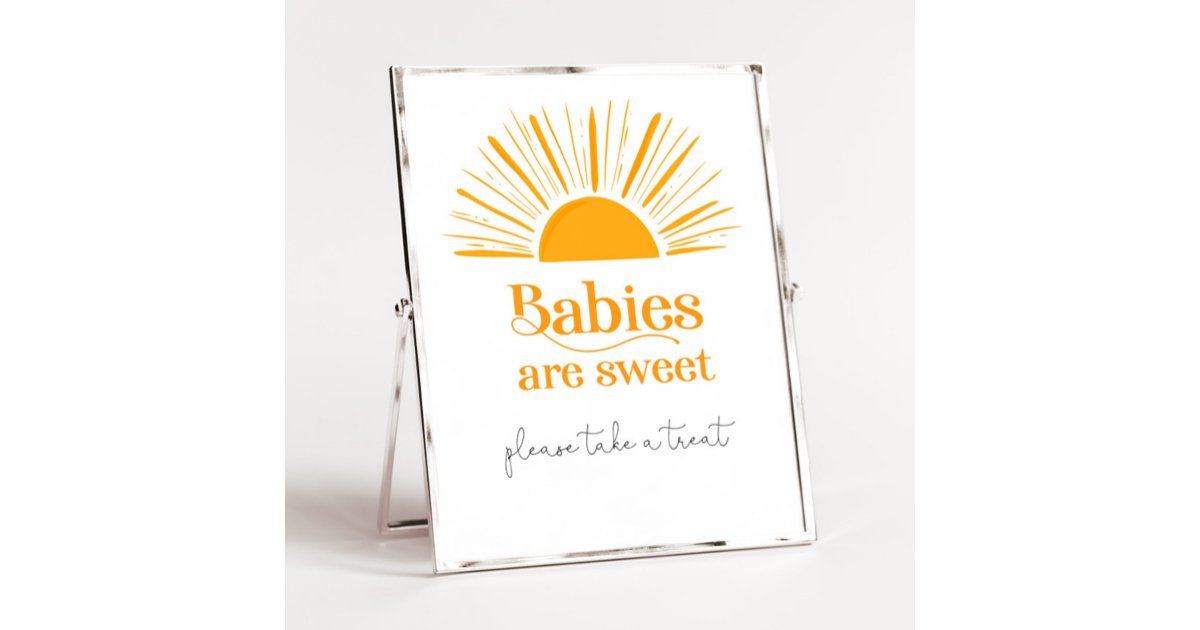 Sun babies are sweet baby shower poster | Zazzle