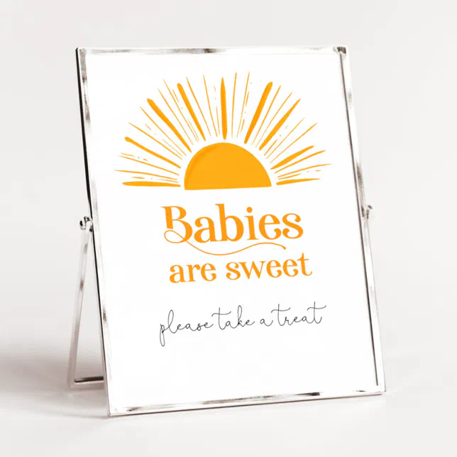 Sun babies are sweet baby shower poster | Zazzle