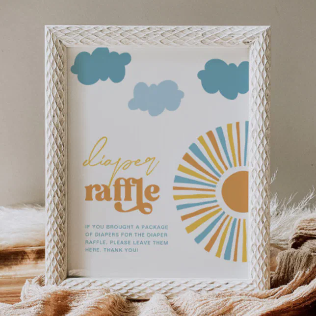 Sun Baby Shower Diaper Raffle Sign | Zazzle