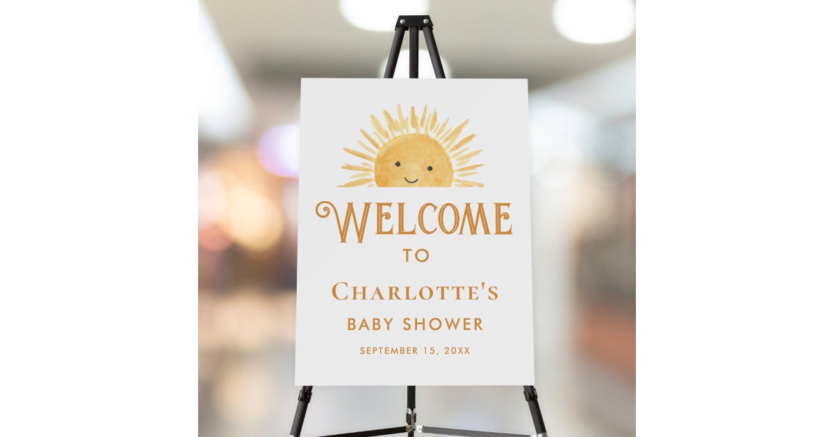 Sun Baby Shower Welcome Sign | Zazzle