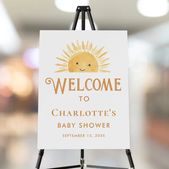 Sun Baby Shower Welcome Sign | Zazzle