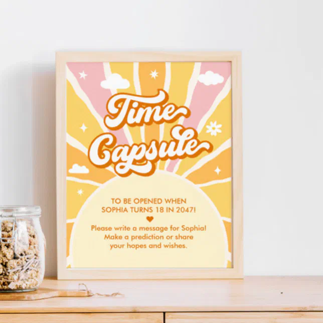 Sun Birthday Party Girl Time Capsule Poster | Zazzle