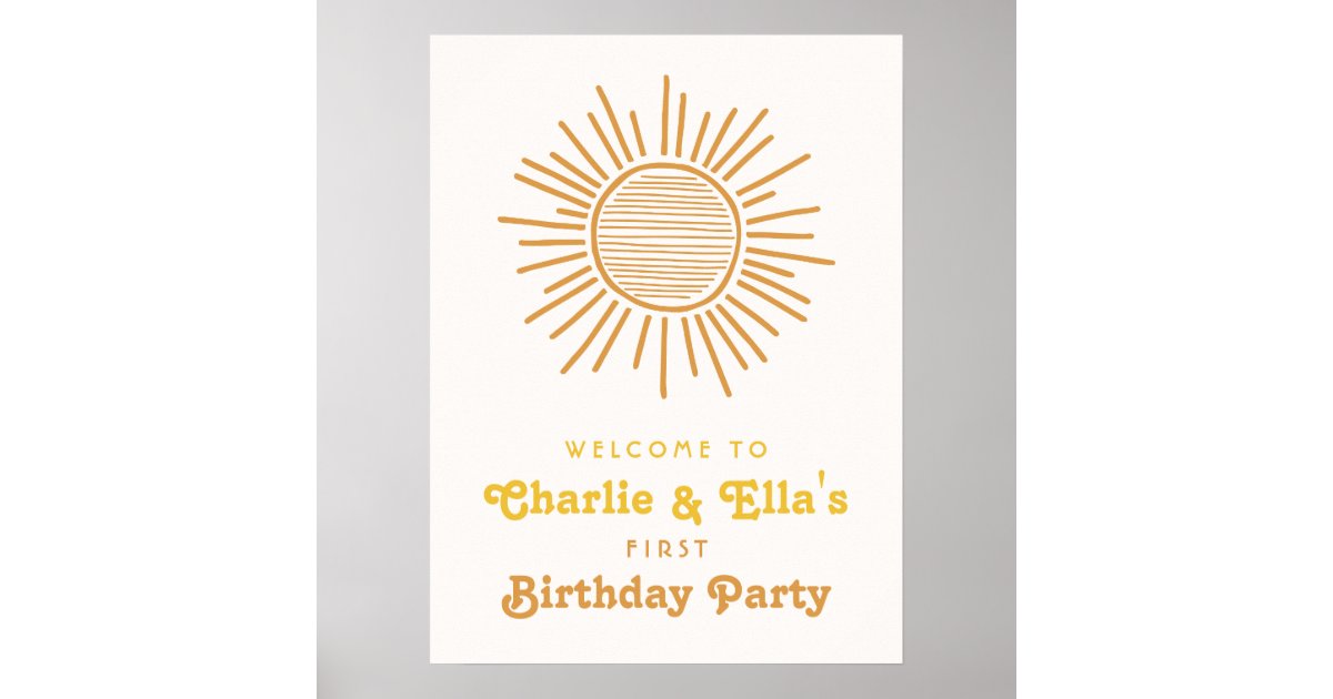Sun Birthday Welcome Sign | Zazzle