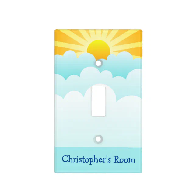 Sun Blue Sky Clouds Boy Girl Baby Room Inspiration Light Switch Cover ...