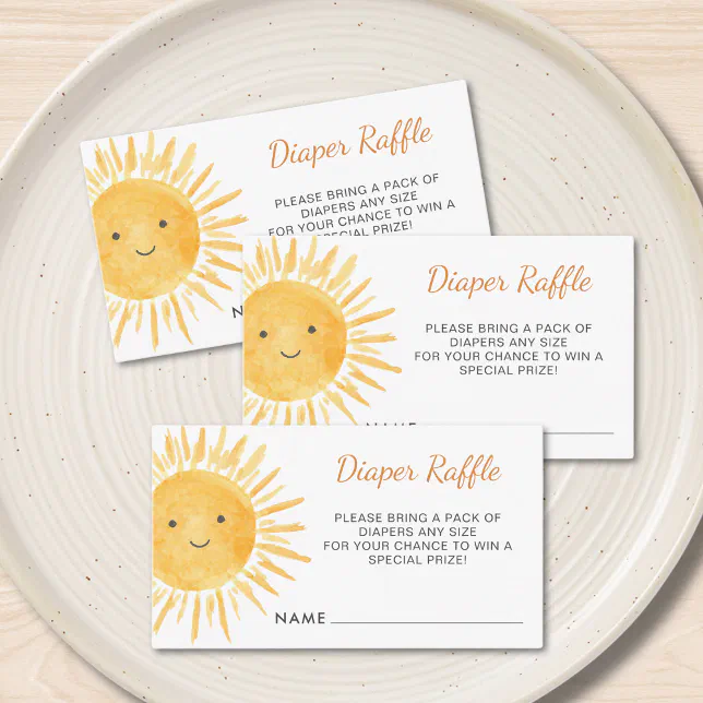 Sun Boho Diaper Raffle Ticket Baby Shower Enclosure Card | Zazzle