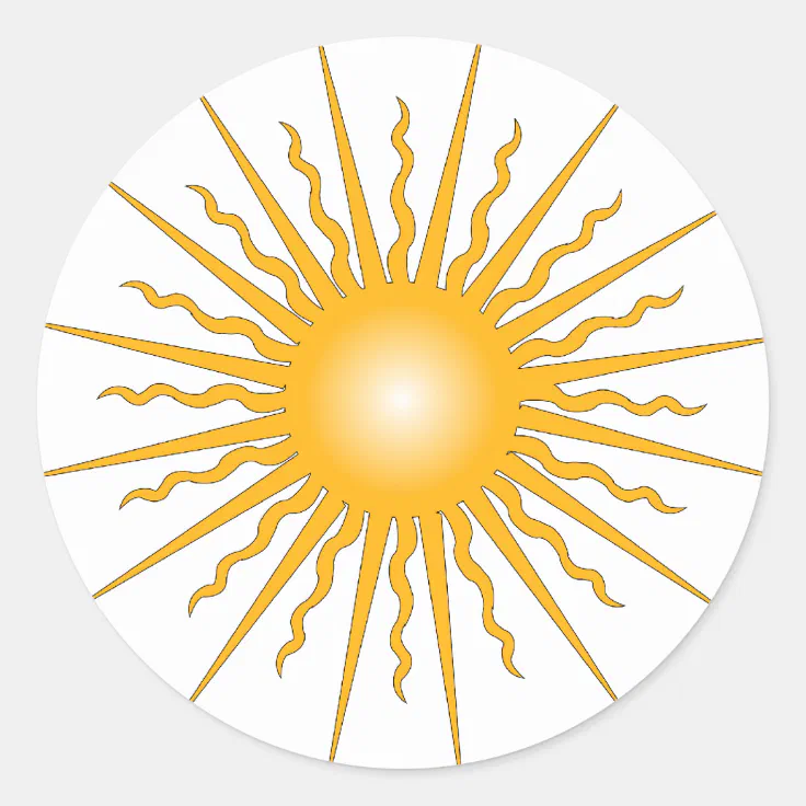 Sun Burst Rays Classic Round Sticker | Zazzle