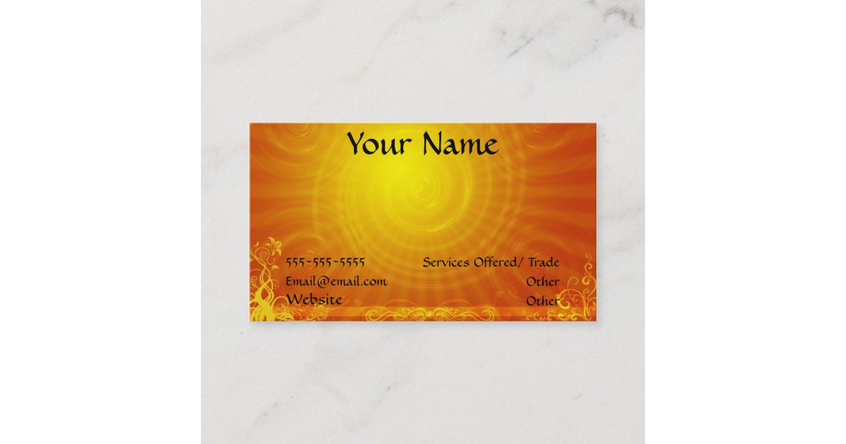Sun Business card | Zazzle