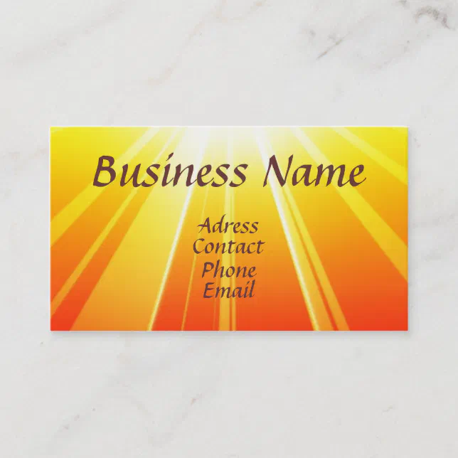 Sun Business Card | Zazzle