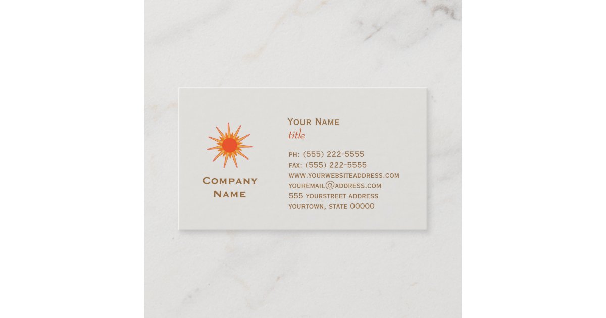 Sun Business Cards | Zazzle