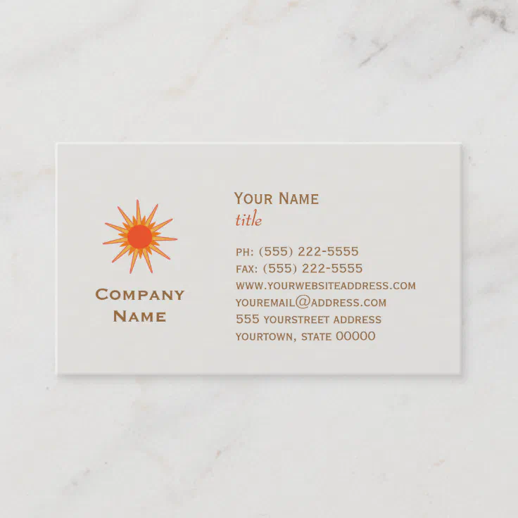 Sun Business Cards | Zazzle
