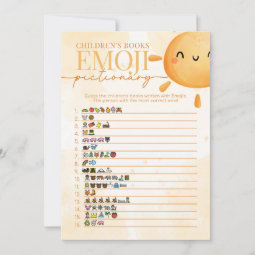 Sun Children's Book Emoji Pictionary Shower Game Invitation | Zazzle