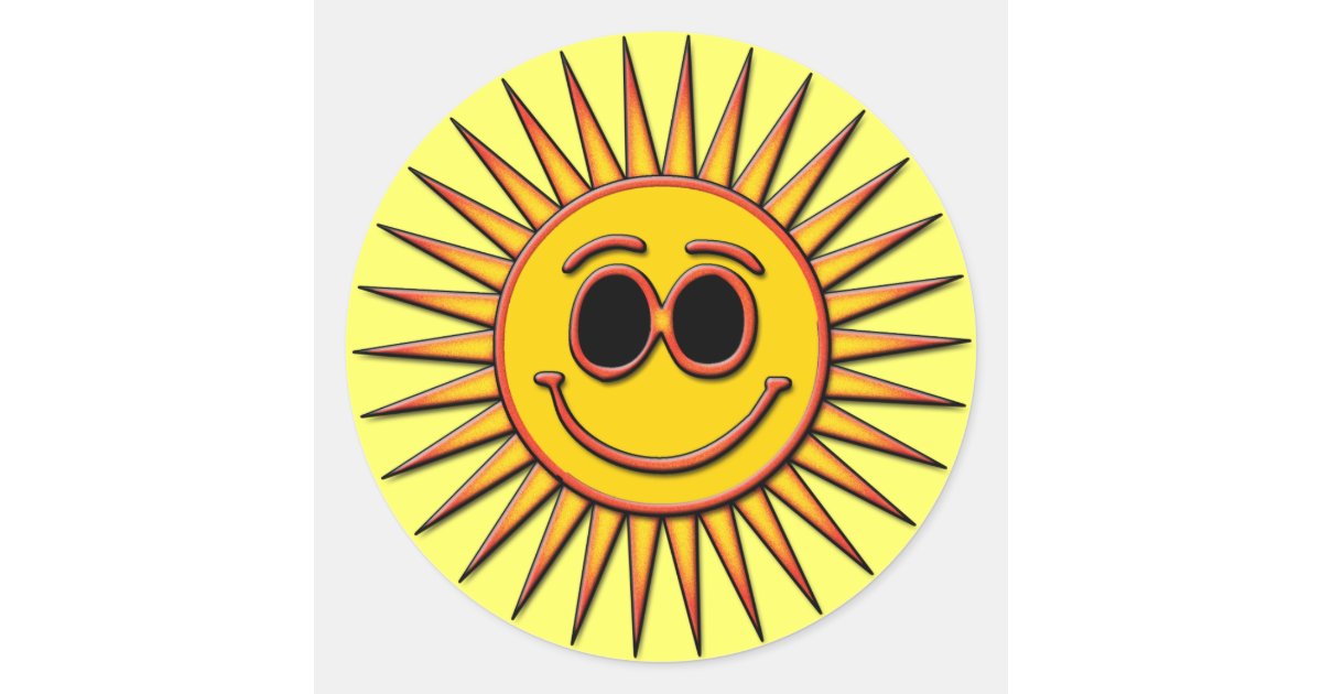 SUN CLASSIC ROUND STICKER | Zazzle