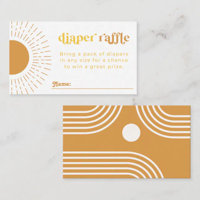 Sun Diaper Raffle Card | Sun Baby Shower Card | Zazzle