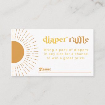 Sun Diaper Raffle Card | Sun Baby Shower Card | Zazzle