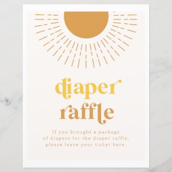 Sun Diaper Raffle Sign | Baby Shower | Zazzle