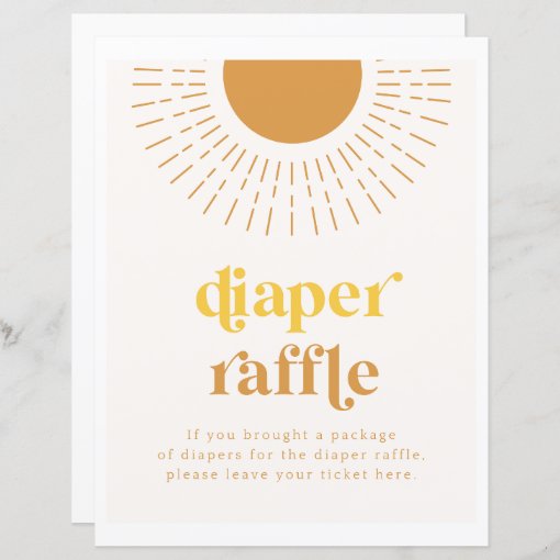 Sun Diaper Raffle Sign | Baby Shower | Zazzle