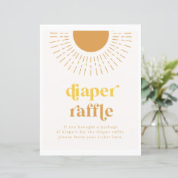 Sun Diaper Raffle Sign | Baby Shower | Zazzle