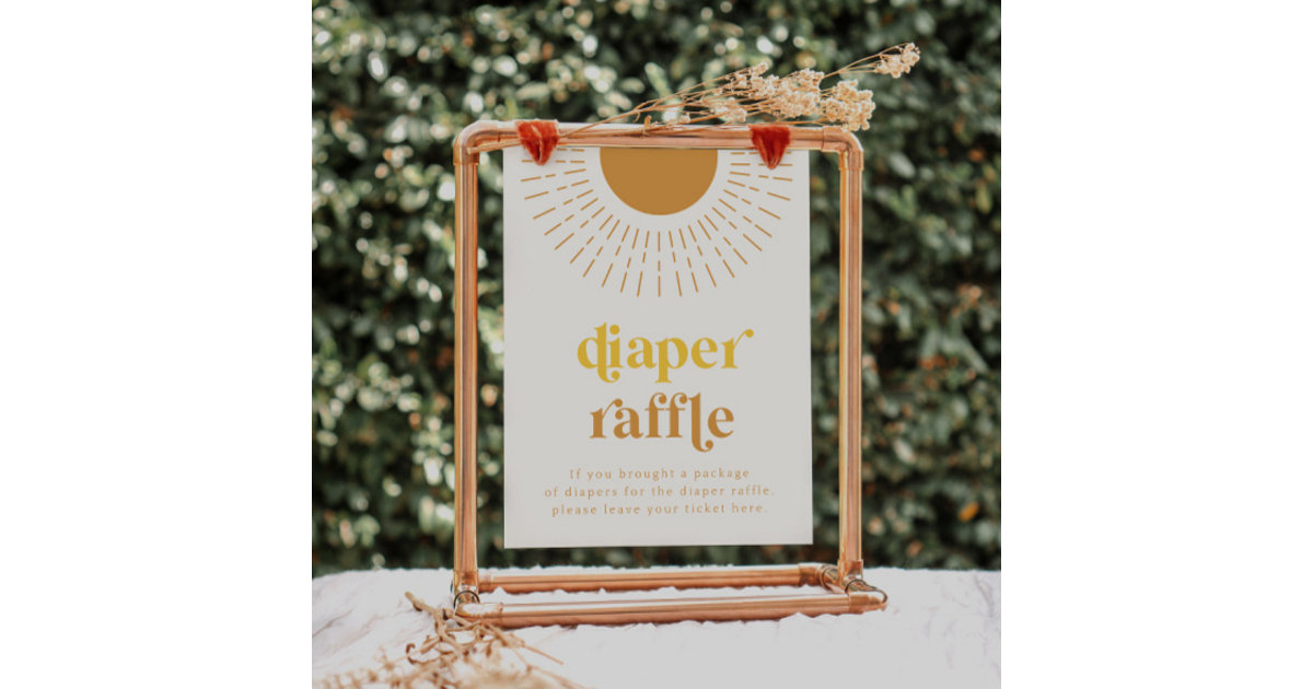 Sun Diaper Raffle Sign | Baby Shower | Zazzle
