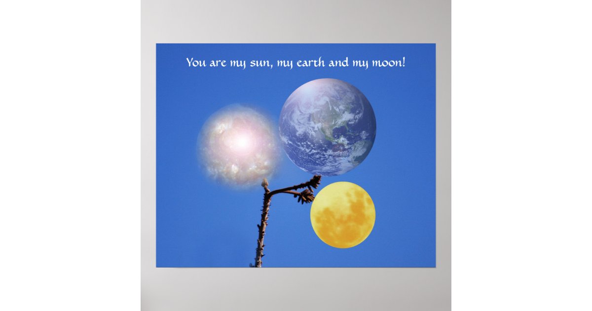 Sun earth and moon poster | Zazzle