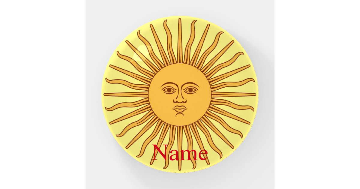 Sun face Art Illustration Thunder_Cove Paperweight | Zazzle