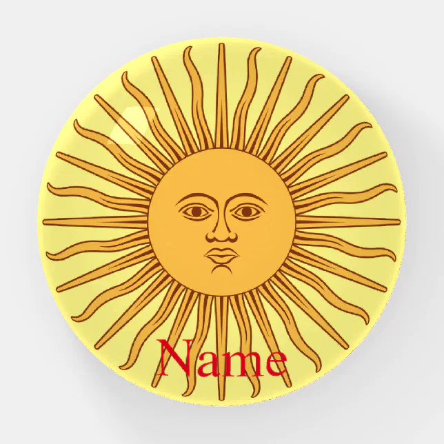 Sun face Art Illustration Thunder_Cove Paperweight | Zazzle