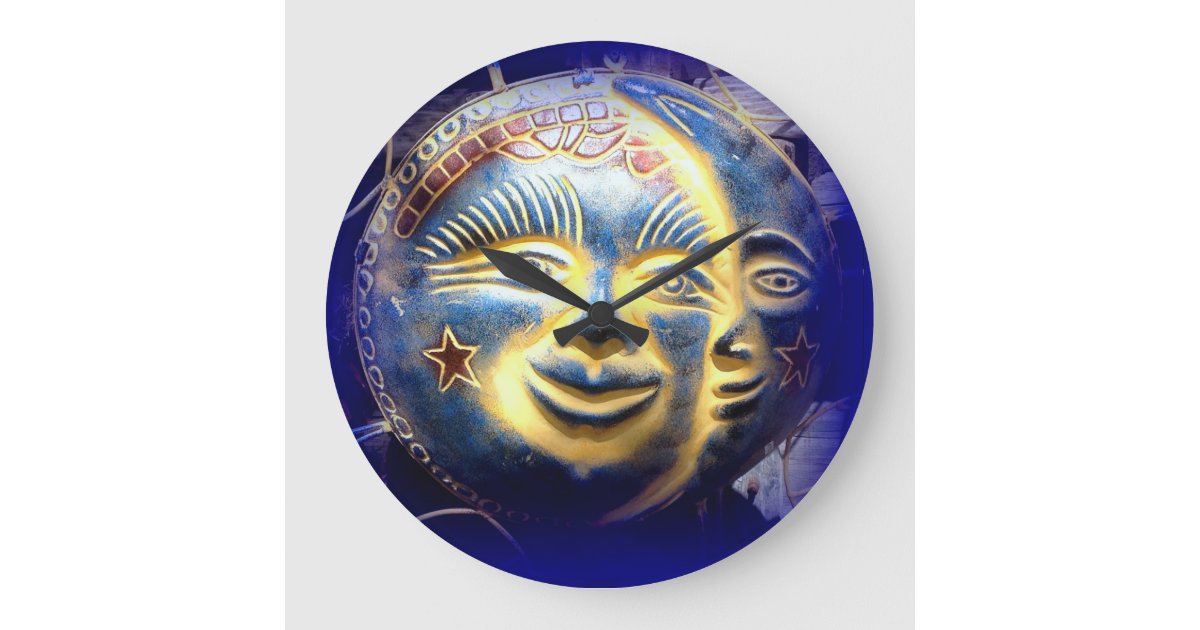 sun face/ moon face clock | Zazzle