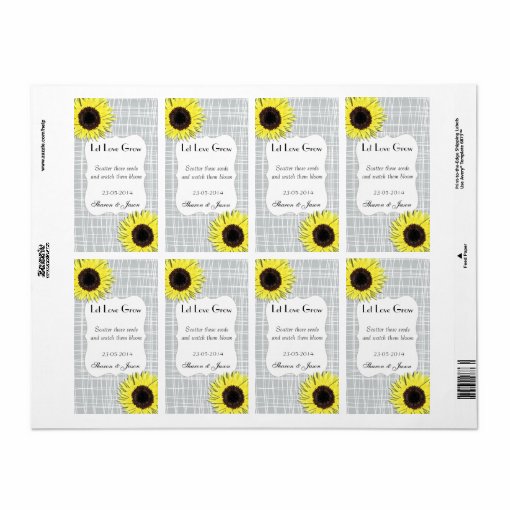 Sun Flower Seed Packet Labels Let Love Grow | Zazzle