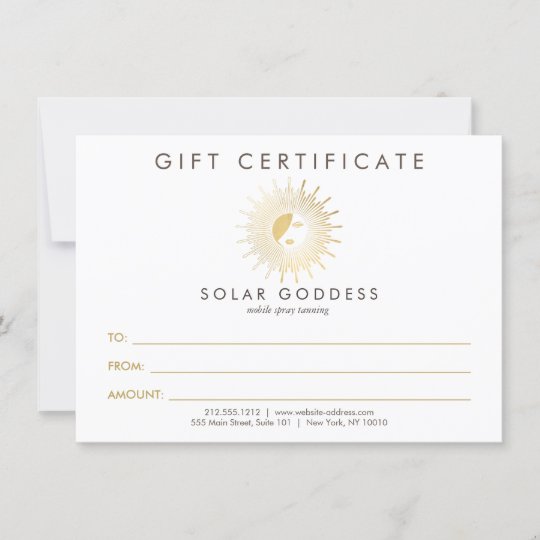 Sun Goddess Girl Logo Spray Tanning Gift Card | Zazzle.com