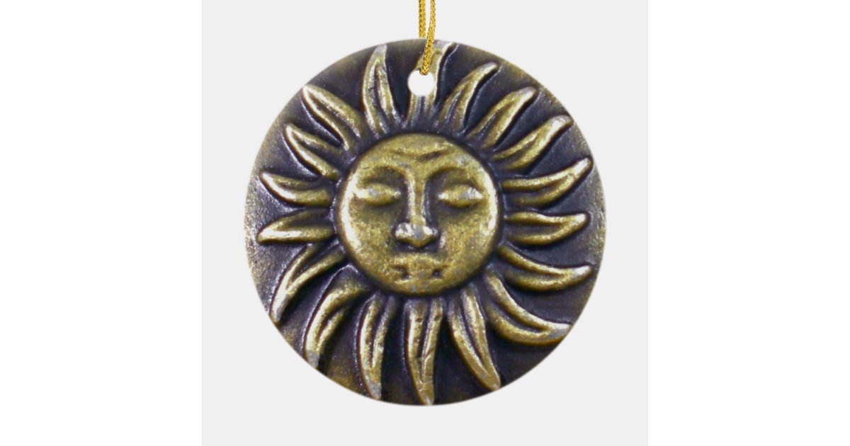 Sun Medallion Ceramic Ornament | Zazzle
