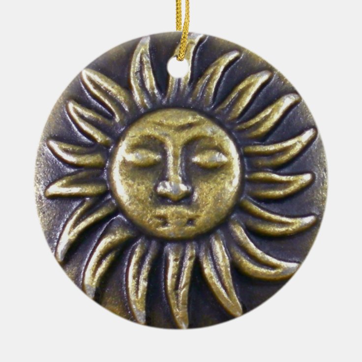 Sun Medallion Ceramic Ornament | Zazzle