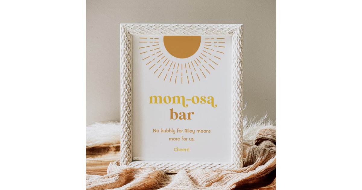 Sun Mom-Osa Bar Sign | Zazzle