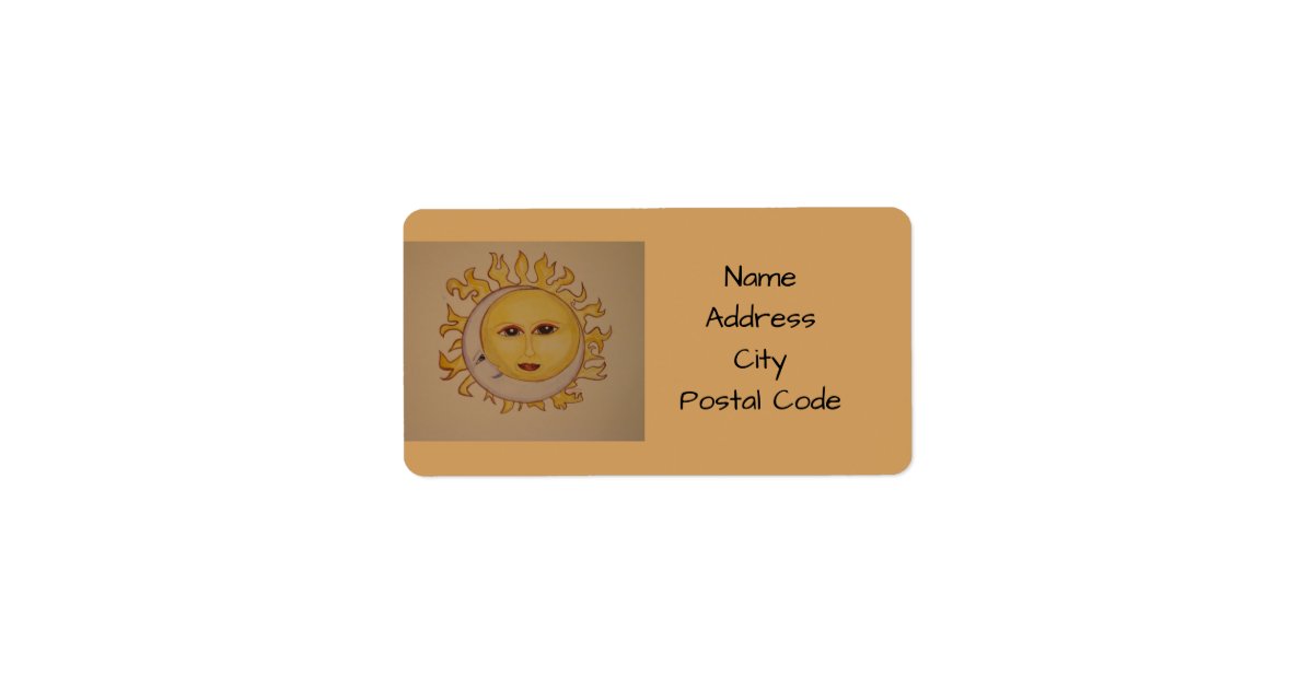Sun Moon Address Labels | Zazzle