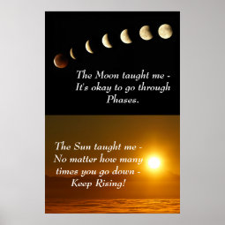 Sun Moon Spiritual Inspirational Motivation Quote Poster | Zazzle