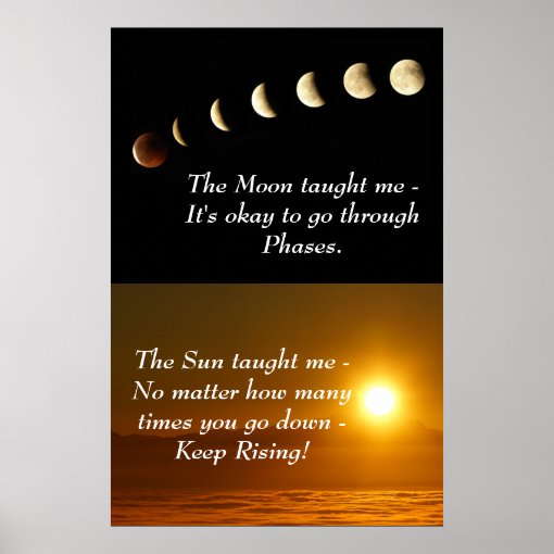 Sun Moon Spiritual Inspirational Motivation Quote Poster | Zazzle