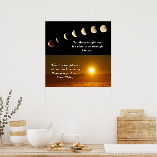 Sun Moon Spiritual Inspirational Quote Poster | Zazzle