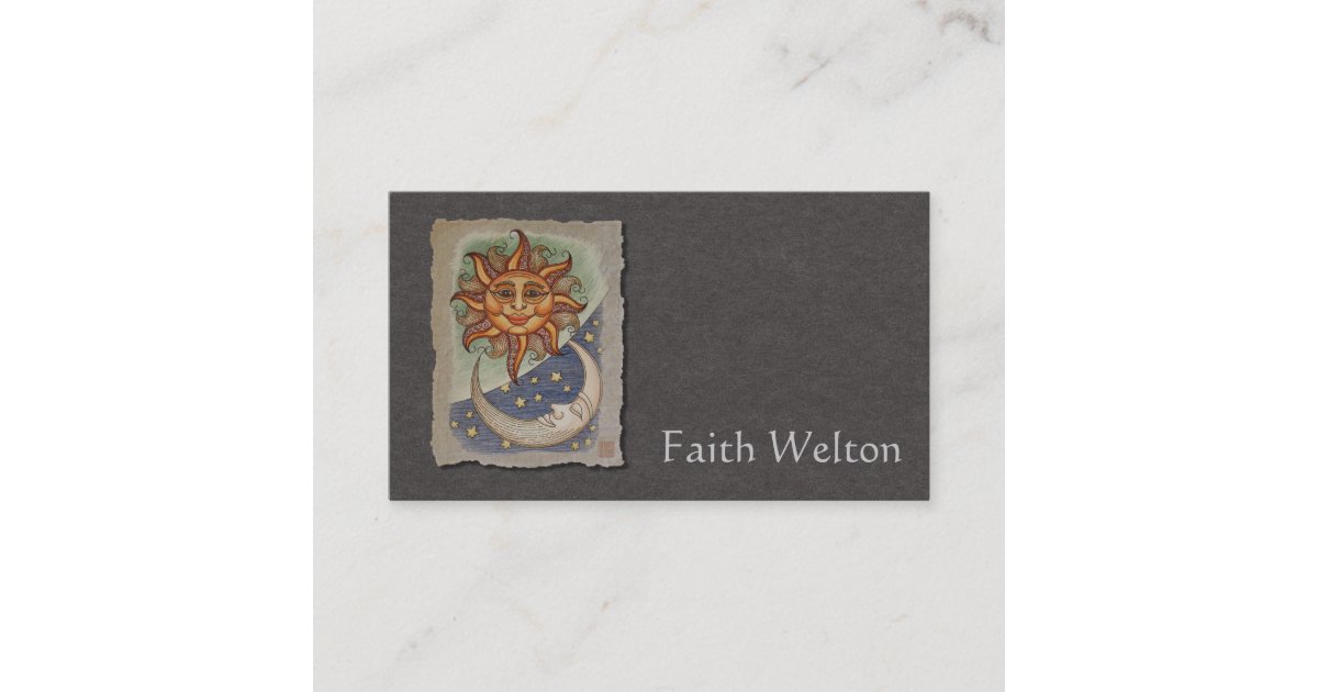 Sun Moon & Stars Business Card | Zazzle