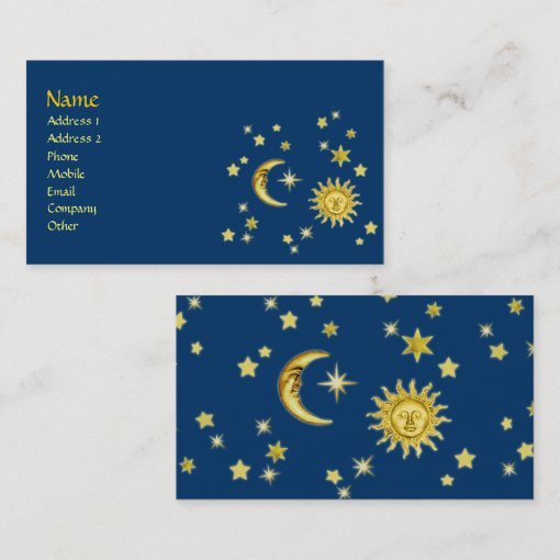 Sun, Moon & Stars Business Card | Zazzle