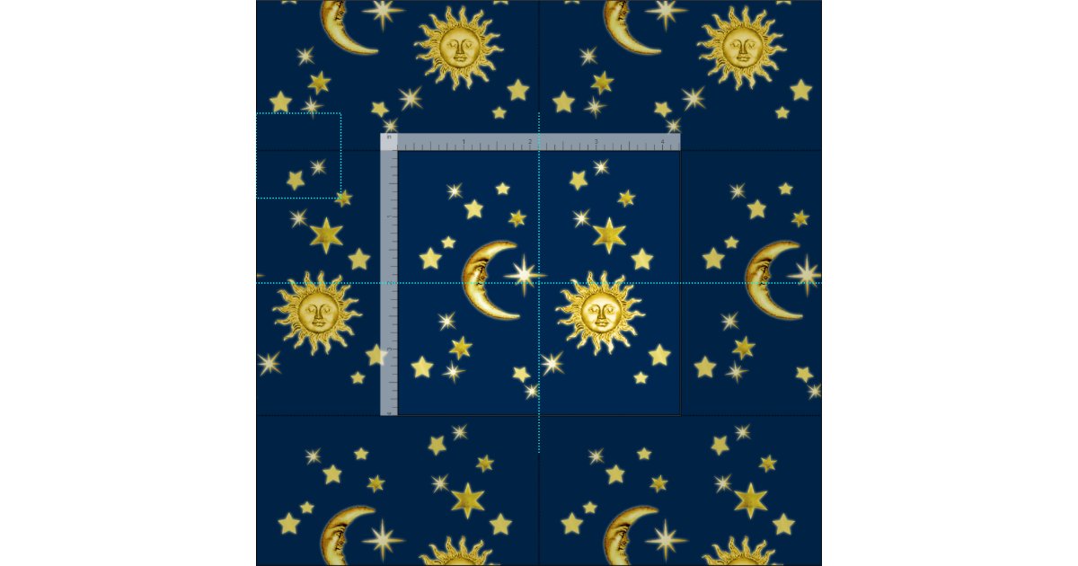 Sun, Moon & Stars Fabric | Zazzle