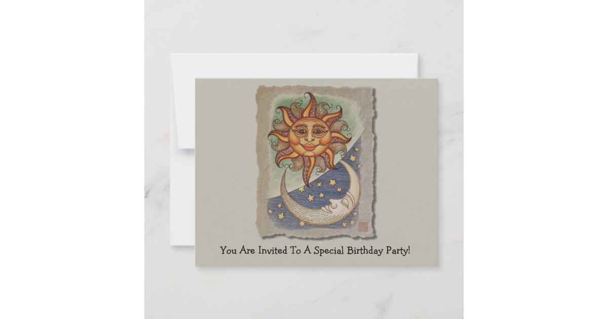 Sun Moon & Stars Invitation | Zazzle
