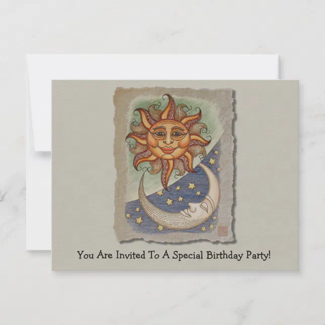 Sun Moon & Stars Invitation | Zazzle