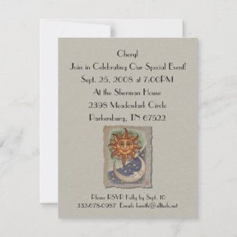 Sun Moon & Stars Invitation | Zazzle