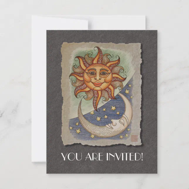 Sun Moon & Stars Invitation | Zazzle