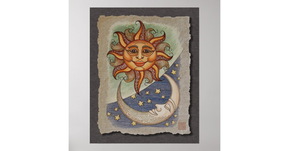 Sun Moon & Stars Poster | Zazzle