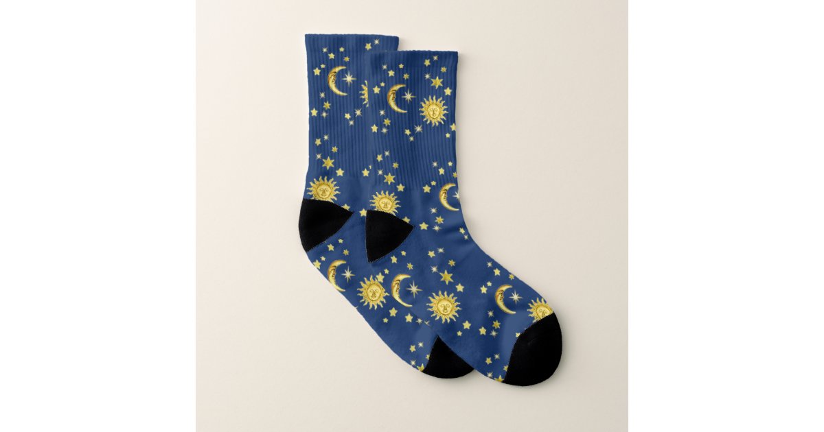 Sun, Moon & Stars Socks | Zazzle