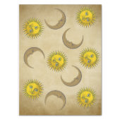 Sun Moon Vintage art hand painted illustration Tissue Paper | Zazzle