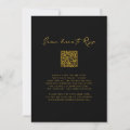 Sun Ocean QR Code RSVP Gold on Black Wedding Invitation | Zazzle