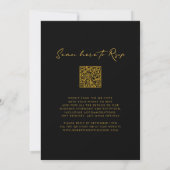 Sun Ocean QR Code RSVP Gold on Black Wedding Invitation | Zazzle