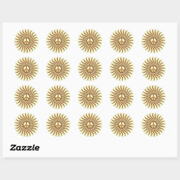 SUN PEACE SIGN CLASSIC ROUND STICKER | Zazzle